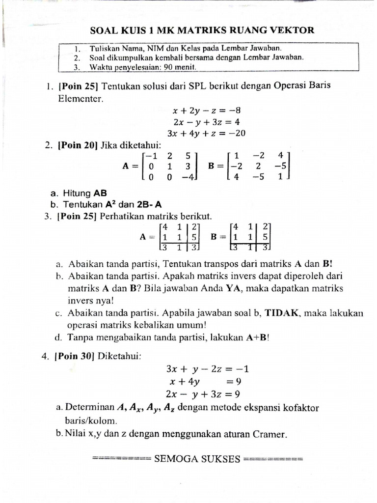 Kuis 1 2 MRV 2022-2023 | PDF