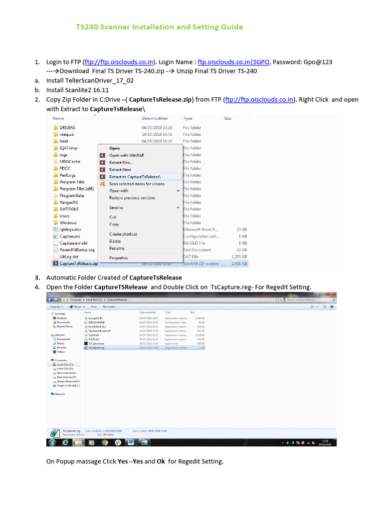 TS240 Scanner Setup | PDF