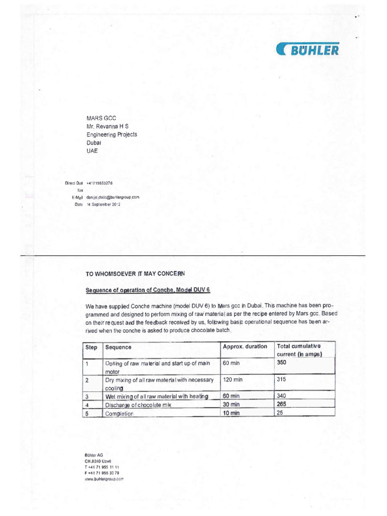 Reference Buhler Technical Data Sheet For DEWA Approval | PDF