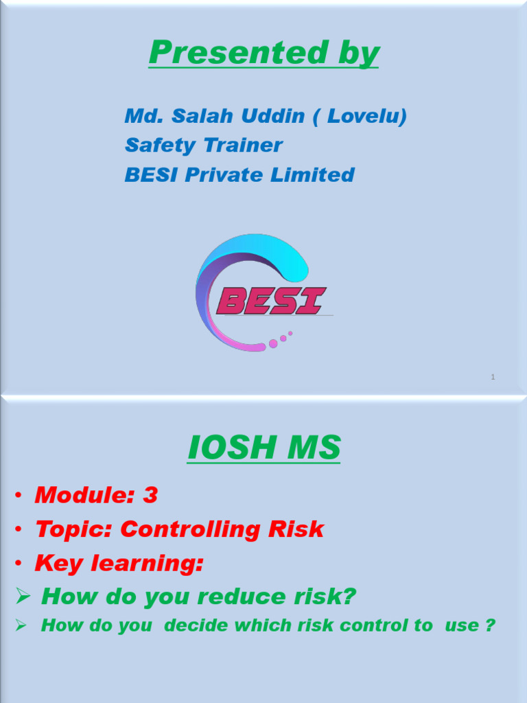 IOSH Module - 3 - 220810 - 192955 | PDF | Risk | Personal Protective ...