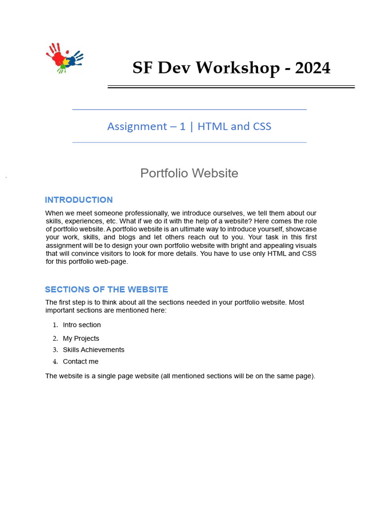 Assignment 1 - SF Dev Workshop | PDF | Bootstrap (Front End Framework) | Cyberspace