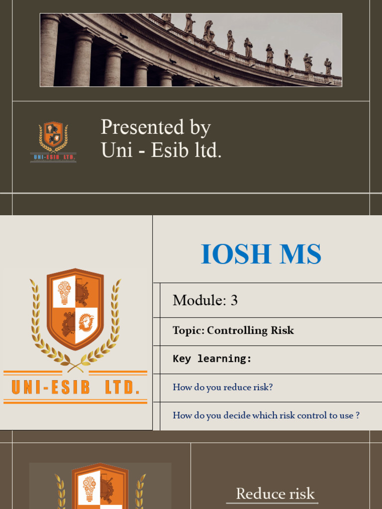 IOSH Risk Control Methods Explained | PDF | Risk | Business