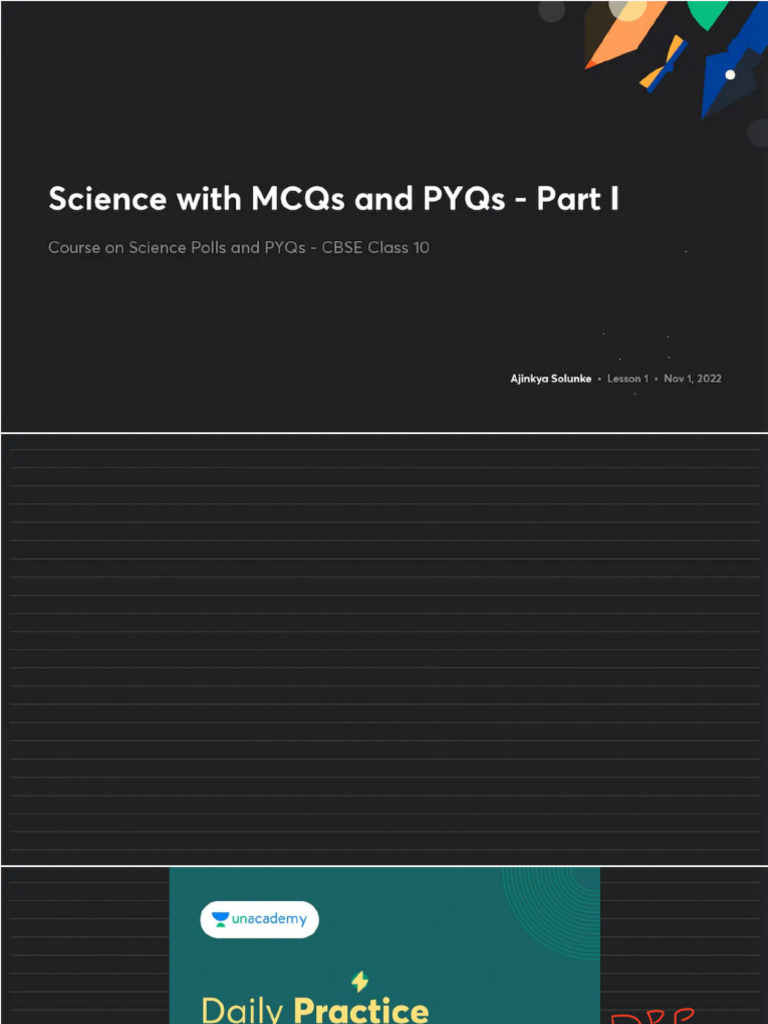 Science With MCQs and PYQs Part I With Anno | PDF
