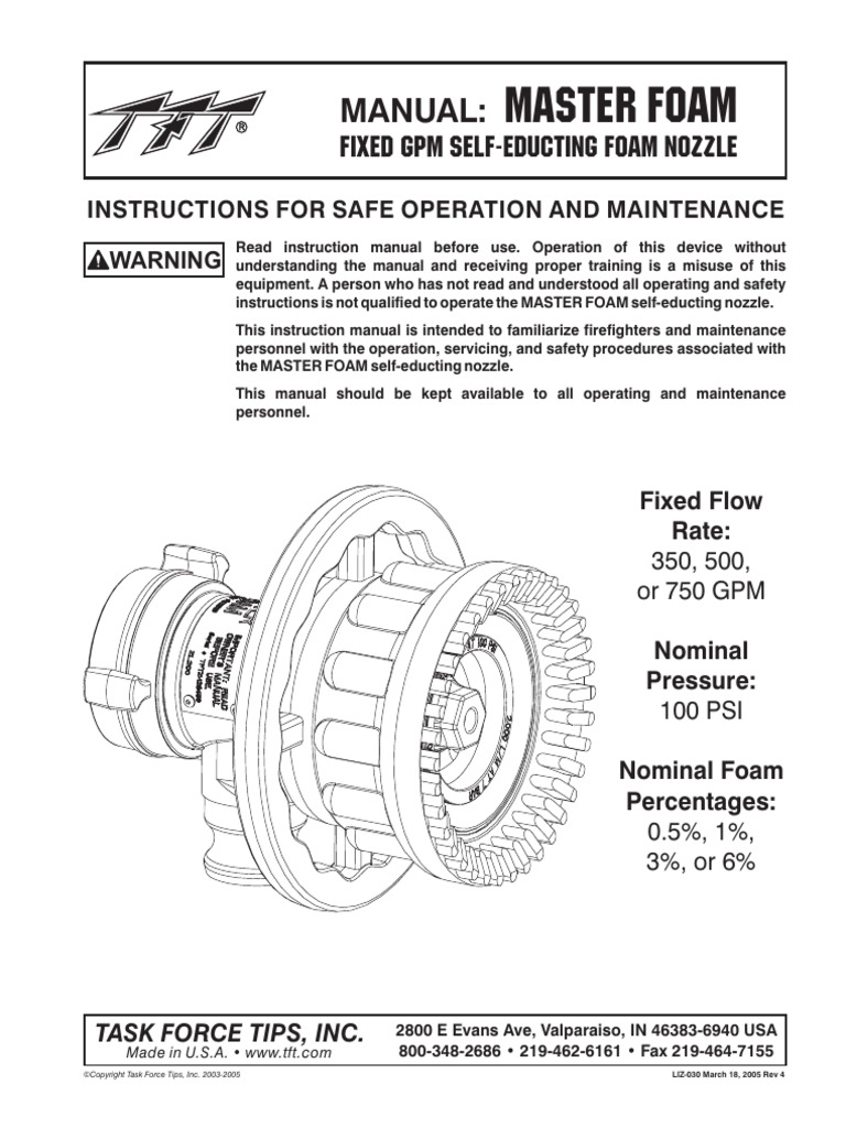 Boquillas Master Foam (TFT) | PDF
