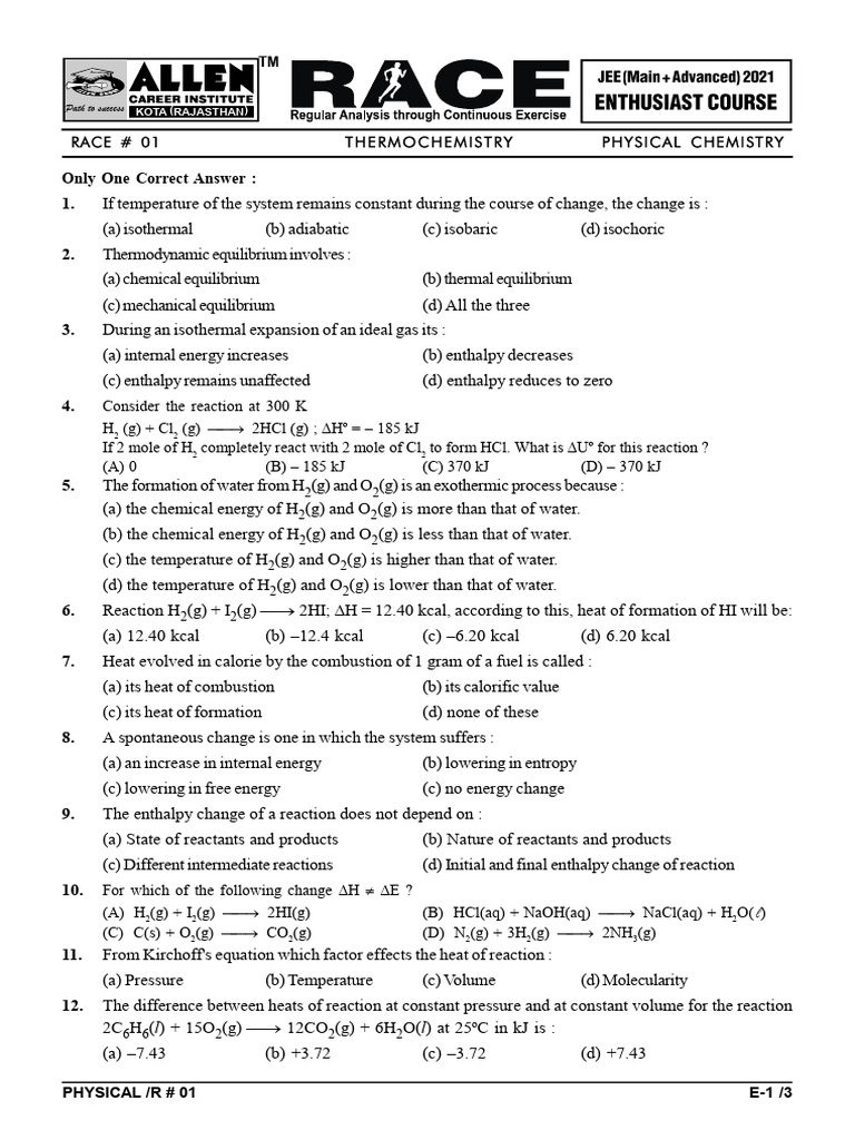 Thermochemistry Faculty | PDF | Calorie | Physical Chemistry
