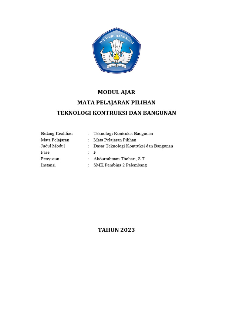 Modul Ajar Teknologi Konstruksi | PDF | Seni | Komputer