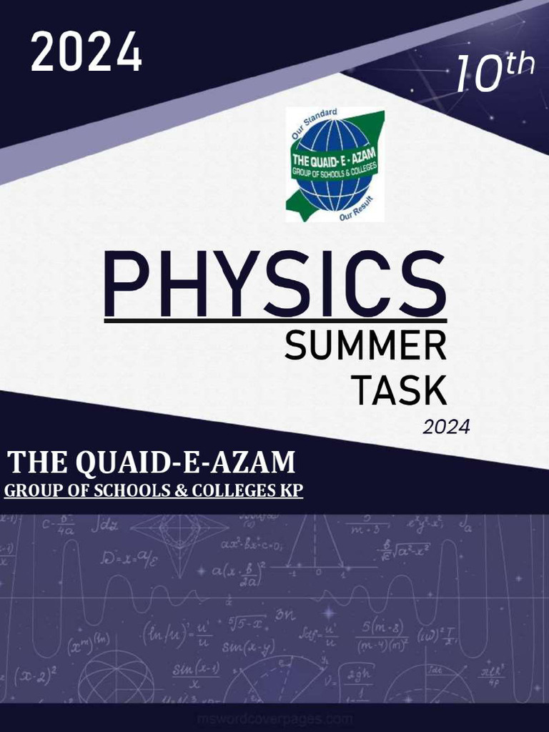Physics Summer Task Class 10th 2024-25 Swabi Boys | PDF | Sound | Waves