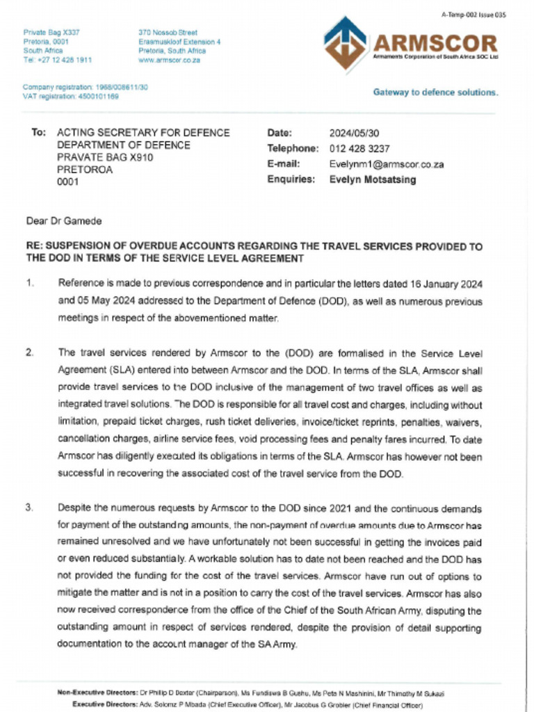 SUSPENSION LETTER AB LOG TRAVEL-LETTER TO SECDEF 2 | PDF