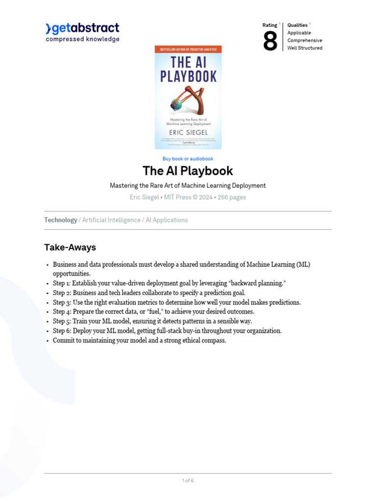 The Ai Playbook Siegel en 48585 | PDF | Machine Learning | Artificial Intelligence