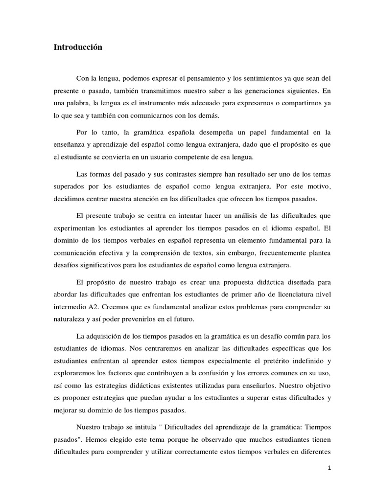 Introducción | PDF | Verbo | Gramática