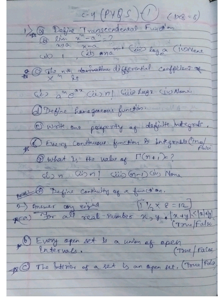 C4 (Calculus) PYQs 2021 & 22 | PDF