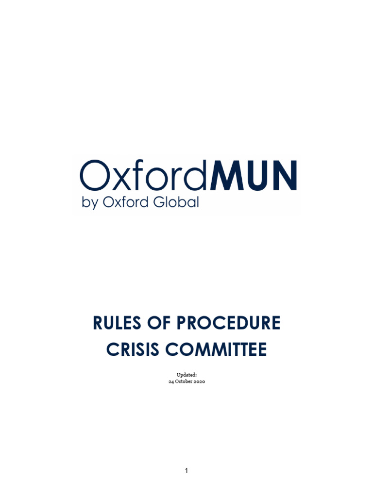 Crsis Committee Rules of Procedure | PDF | Committee | Political Law