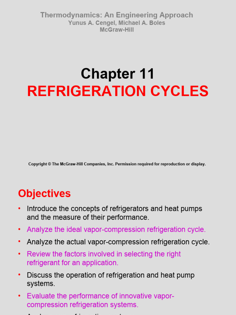 Chapter 11 Lecture 2021 | PDF | Refrigeration | Refrigerator