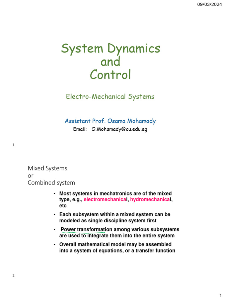 Electro-Mechanical Systems | PDF | Electromagnetism | Electricity
