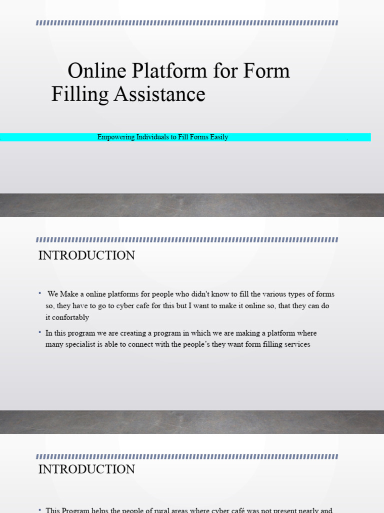 Online Platform for Form Filling Assistance | PDF