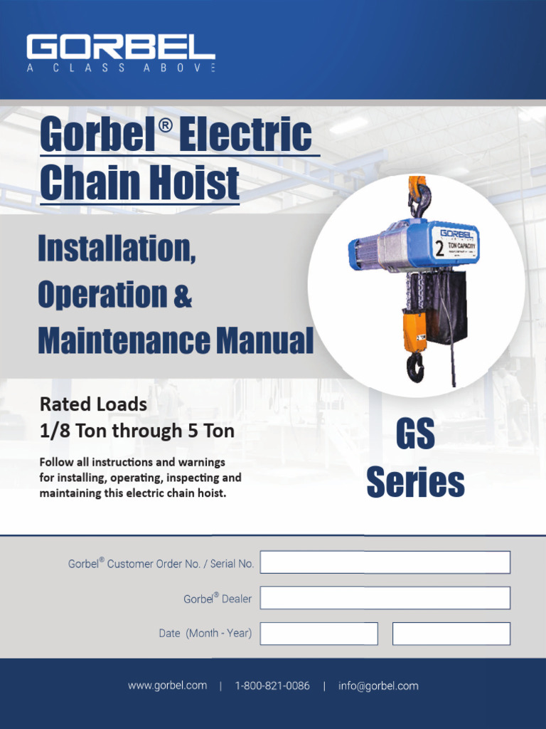 Gorbel Electric Chain Hoist Guide | PDF | Screw | Manufactured Goods