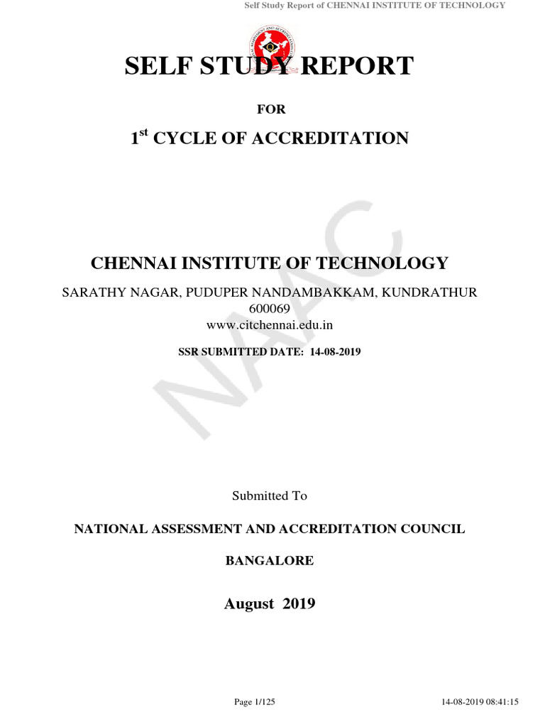 CIT NAAC SSR AfterSubmission | PDF | Curriculum | Educational Technology