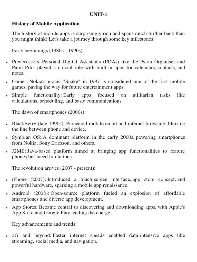 mob unit1 | Download Free PDF | Android (Operating System) | Mobile App