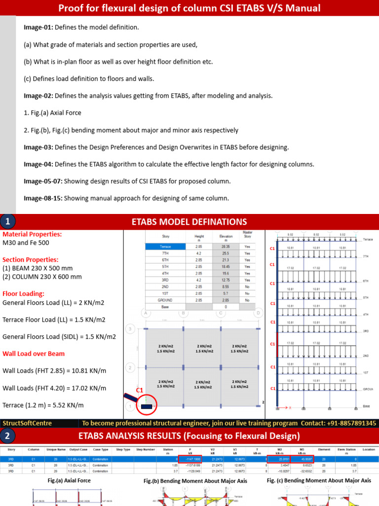 2.1 Column Design Etabs VS Manual | PDF | Bending | Beam (Structure)