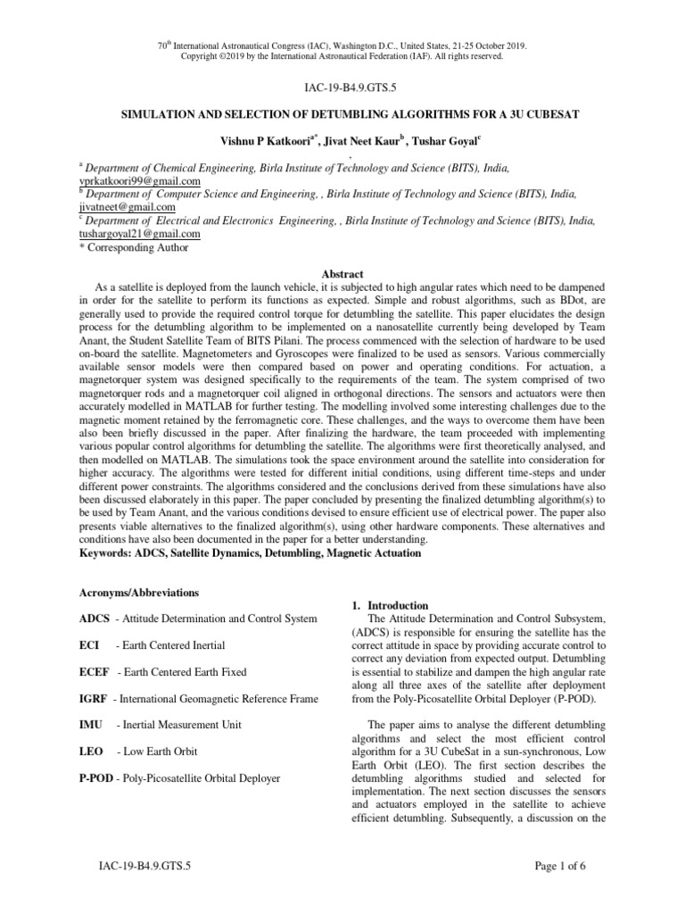 IAC Paper | PDF | Magnetometer | Euclidean Vector