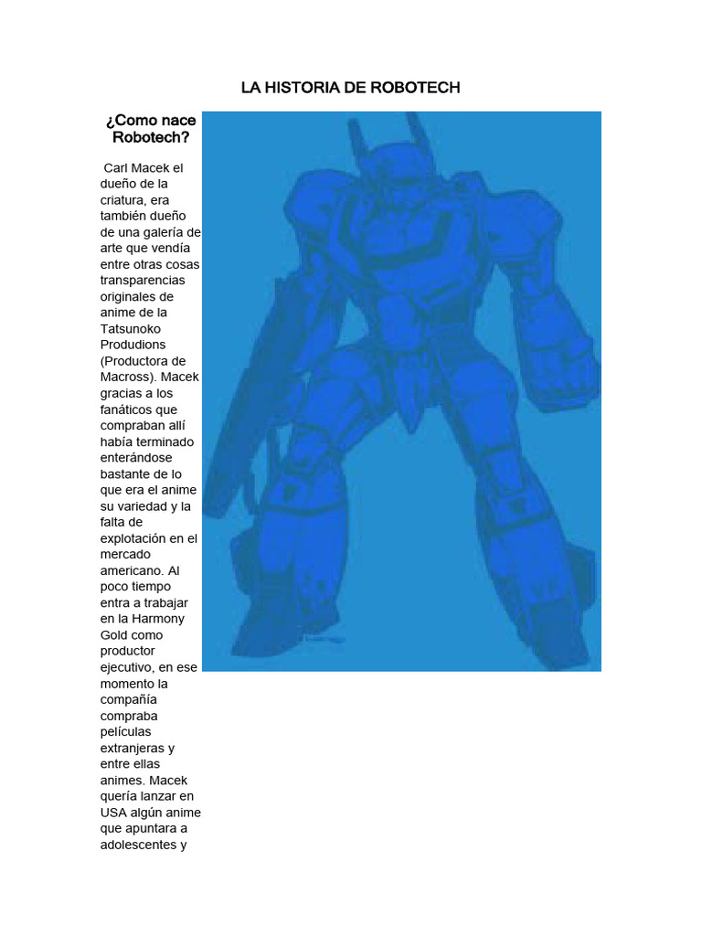La Historia de Robotech | PDF