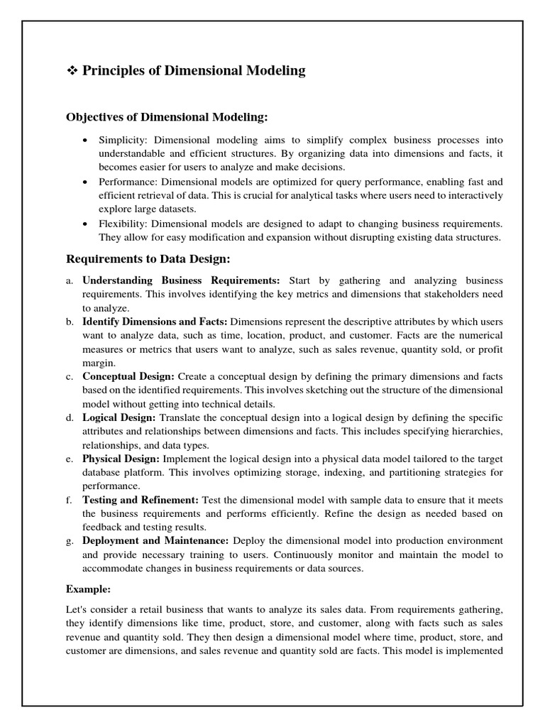 2.1 Principles of Dimensional Modeling | PDF | Data Warehouse | Business Intelligence