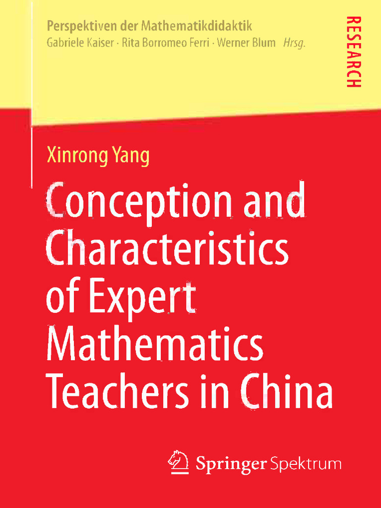 (Perspektiven Der Mathematikdidaktik) Xinrong Yang (Auth.) - Conception ...