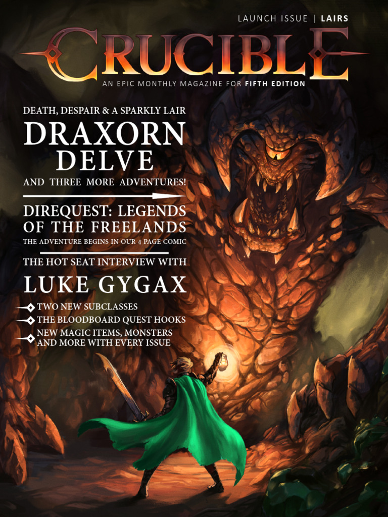 CrucibleMagazine 000 LaunchIssue Lairs | PDF | Dwarf (Dungeons ... CrucibleMagazine 000 LaunchIssue Lairs | PDF | Dwarf (Dungeons ...