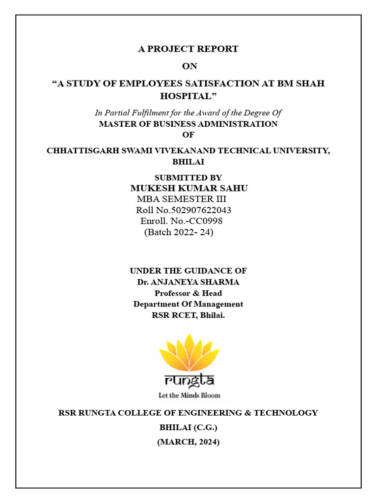 Mukesh 4 Sem MPR | PDF | Job Satisfaction | Human Resources