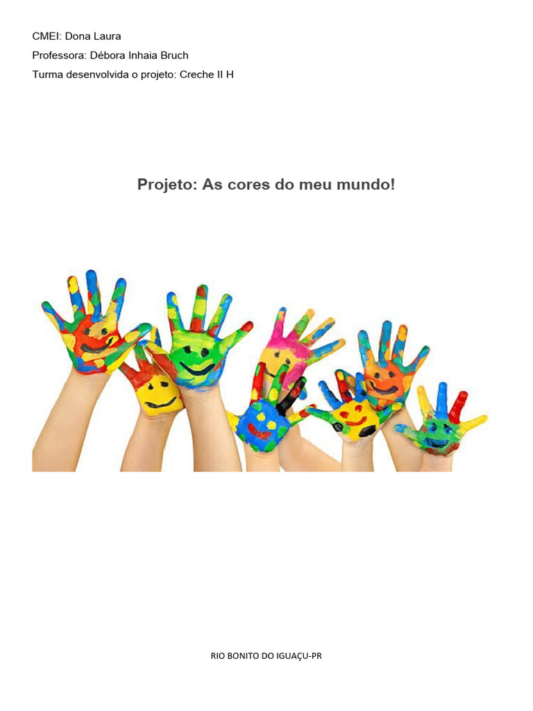 projeto as cores do meu mundo | PDF | Cor | Desenho