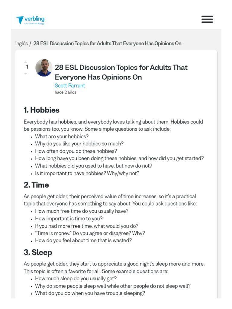 28 ESL Discussion Topics For Adults That Everyone Has Opinions On ...