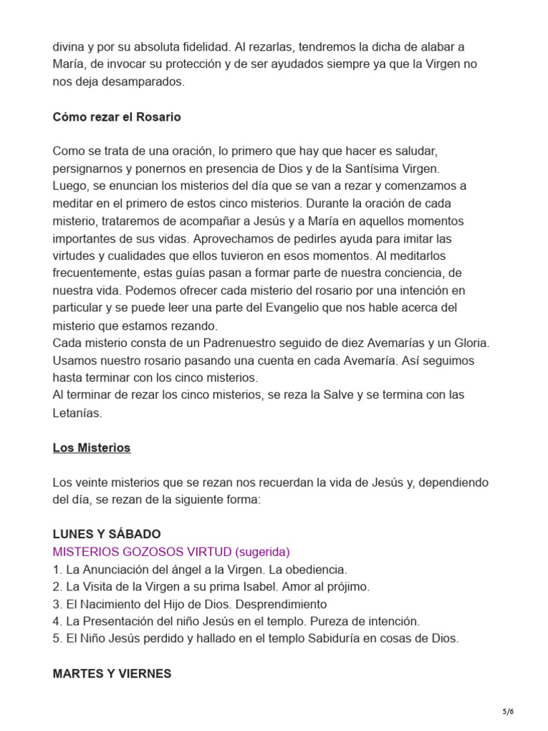 Como Rezar El Rosario | PDF | Rosario | María, madre de Jesús