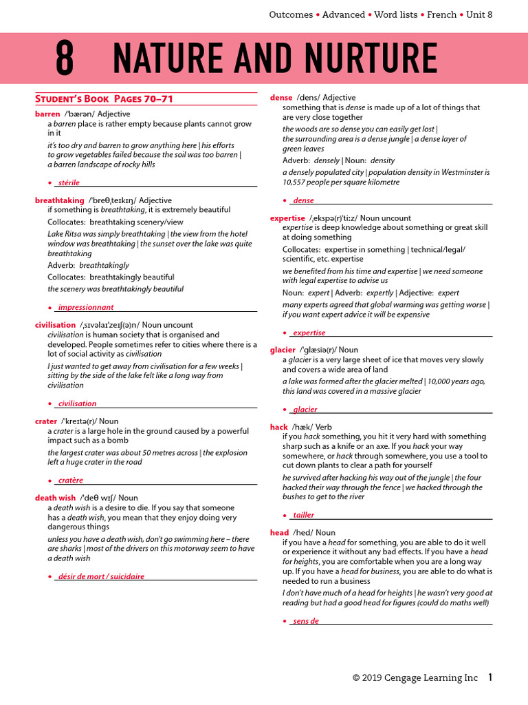 Advanced French Vocabulary Guide | PDF | Adjective | Adverb