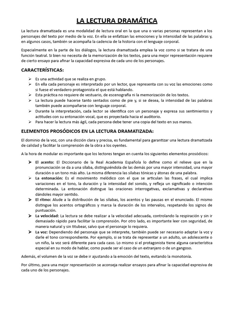 La Lectura Dramática | PDF | Puntuación | Lingüística