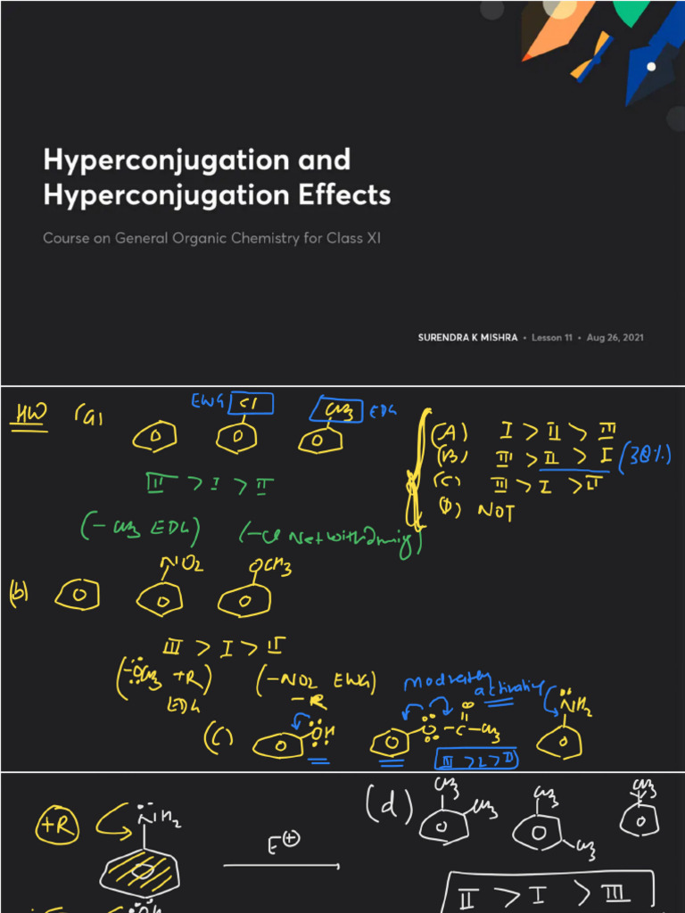 Hyperconjugation and Hyperconjugation Effects With Anno | PDF