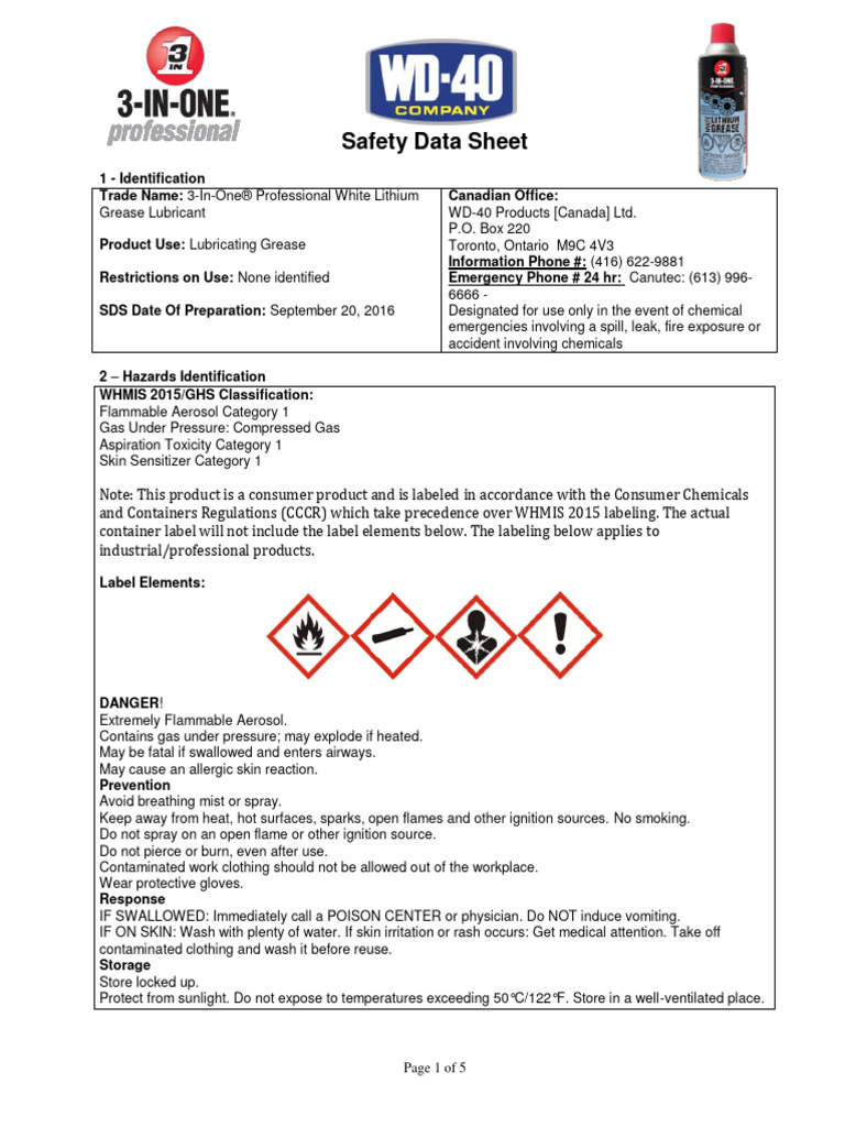 3-In-One Professional White Lithium Grease Lubricant | PDF | Petroleum ...