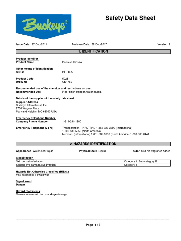 Buckeye Ripsaw | PDF | Dangerous Goods | Hazardous Waste