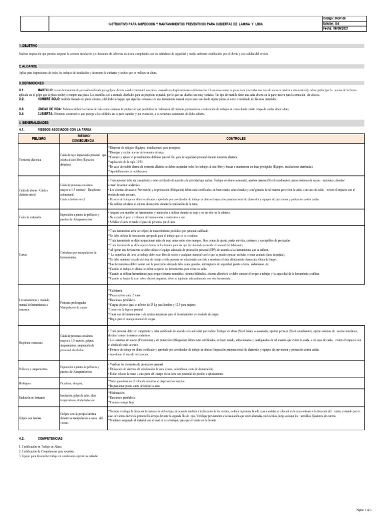 INGP-26 - Instructivo Insp. Mtto Prevent. Cubierta de Laminas y Losa E ...