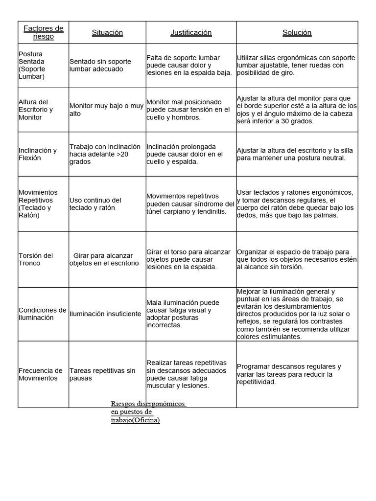 Riesgo Disergonómico | PDF | Factores humanos y ergonomía