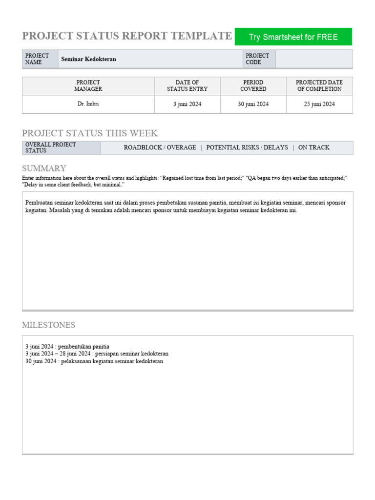 Progress - Report - Project - Management - Tugas Kuliah | PDF | Computing