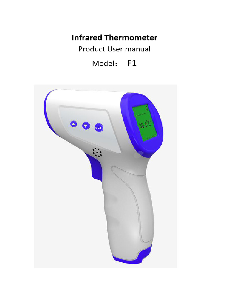 Infrared Thermometer F1 User Guide | PDF | Temperature