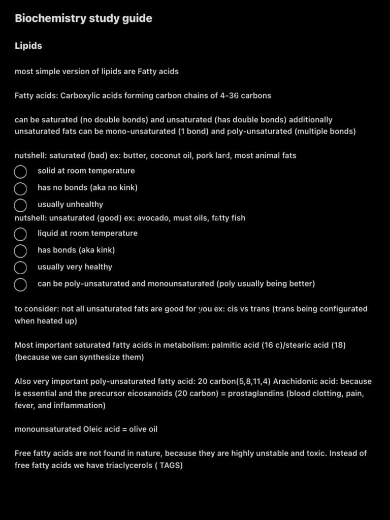 Biochemistry Study Guide | PDF | Cholesterol | Lipoprotein
