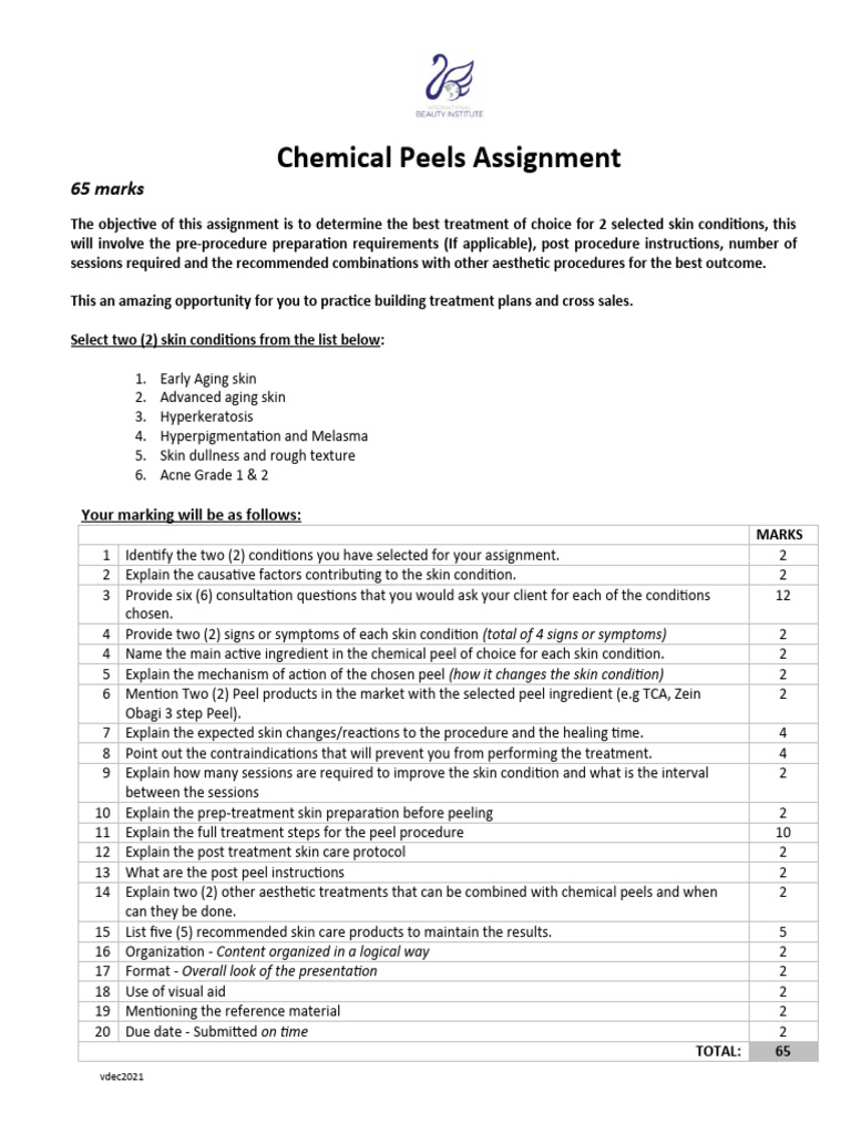 Chemical Peels Assignment Jan 22 | PDF | Business | Computers