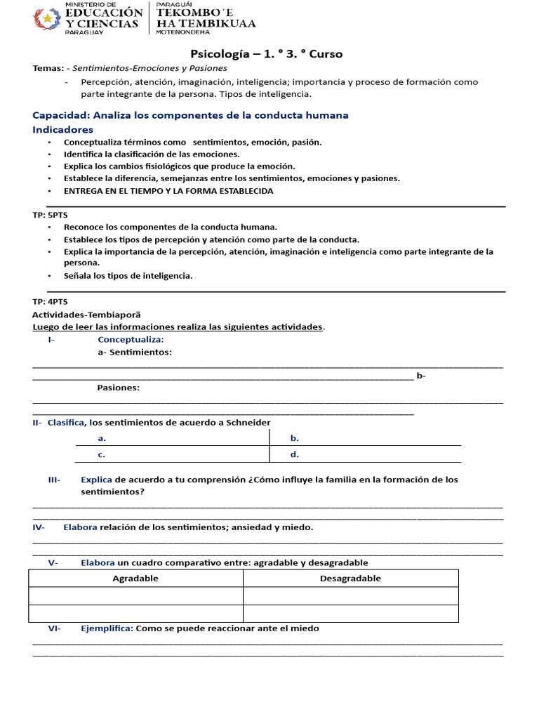 PSICOLOGÍA_15_22_04_SENTIMIENTOS EMOCIONES_PERCEPCION ATENCIÓN | PDF | Percepción | Las emociones