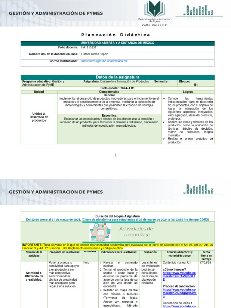 PD Gdip U2 Rafaeltorreslopez | PDF | Creatividad | Evaluación