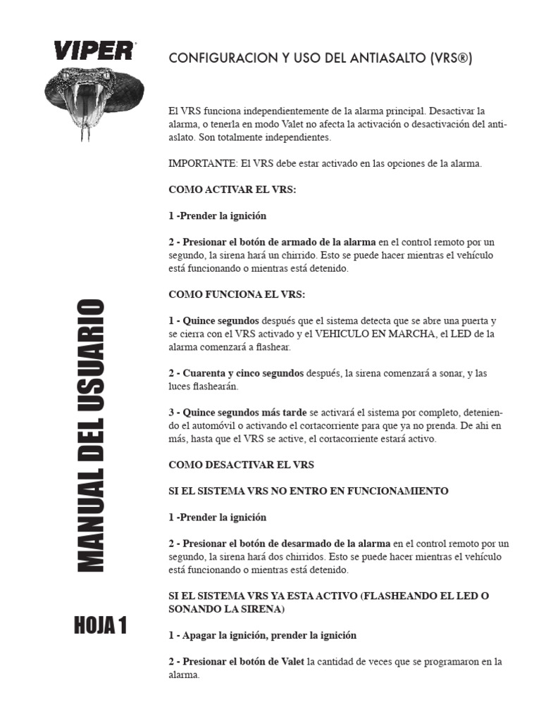 Manual Viper Generico | PDF | Control remoto