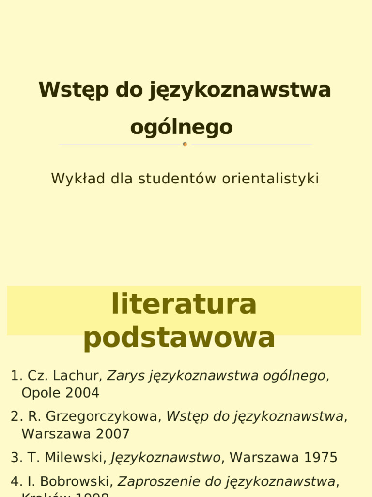 Wstep Do Jezykoznawstwa | PDF
