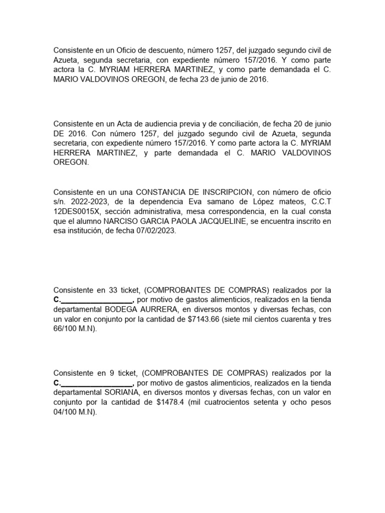 Actos de Investigacion Miriam | PDF