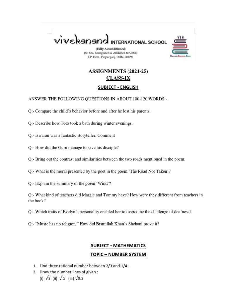 9th class assignments 2024-25 | Download Free PDF | Cartesian ...