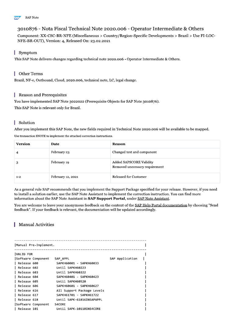 Required SAP Notes For SAP Document and Reporting Compliance Outbound ...